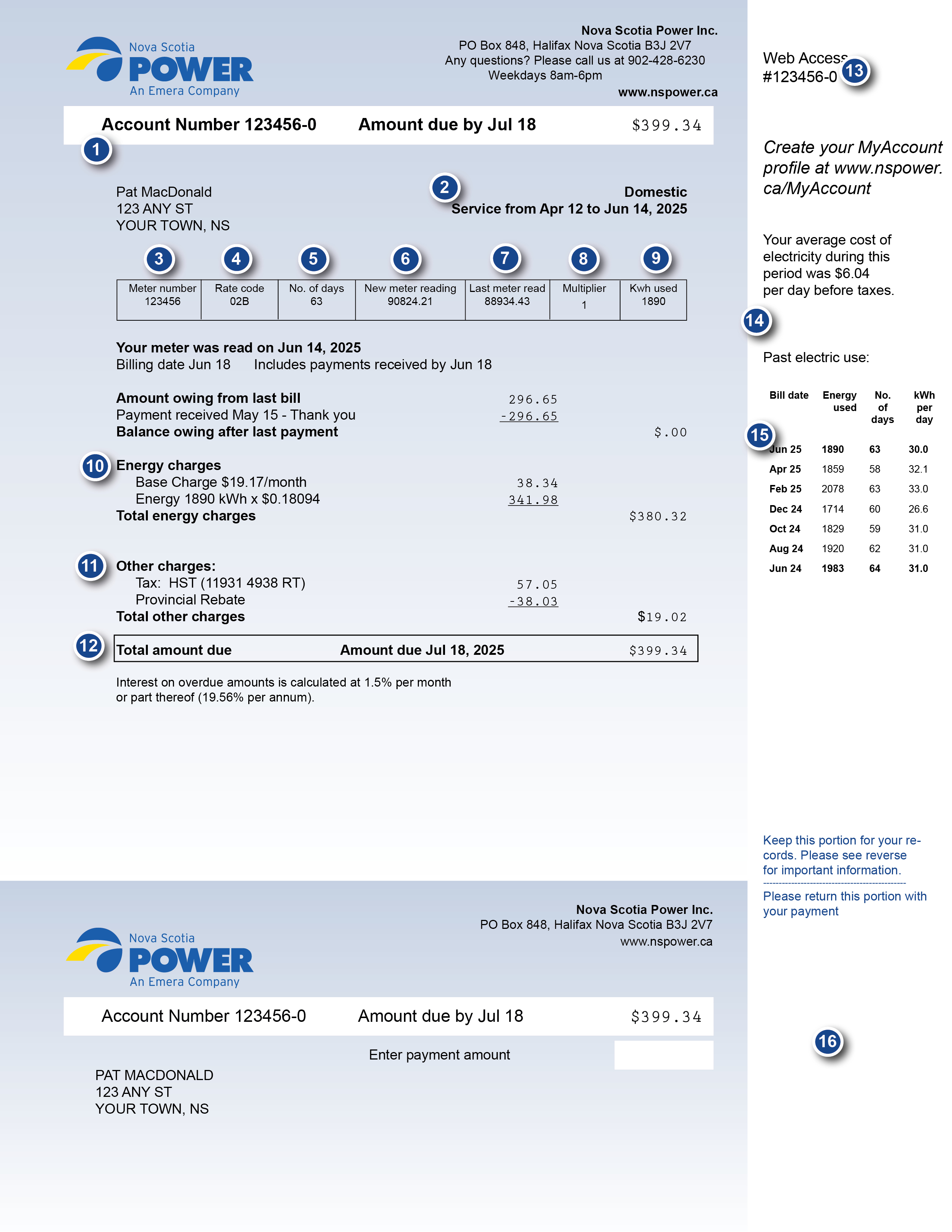 Read Your Bill | Billing and Payments| Nova Scotia Power